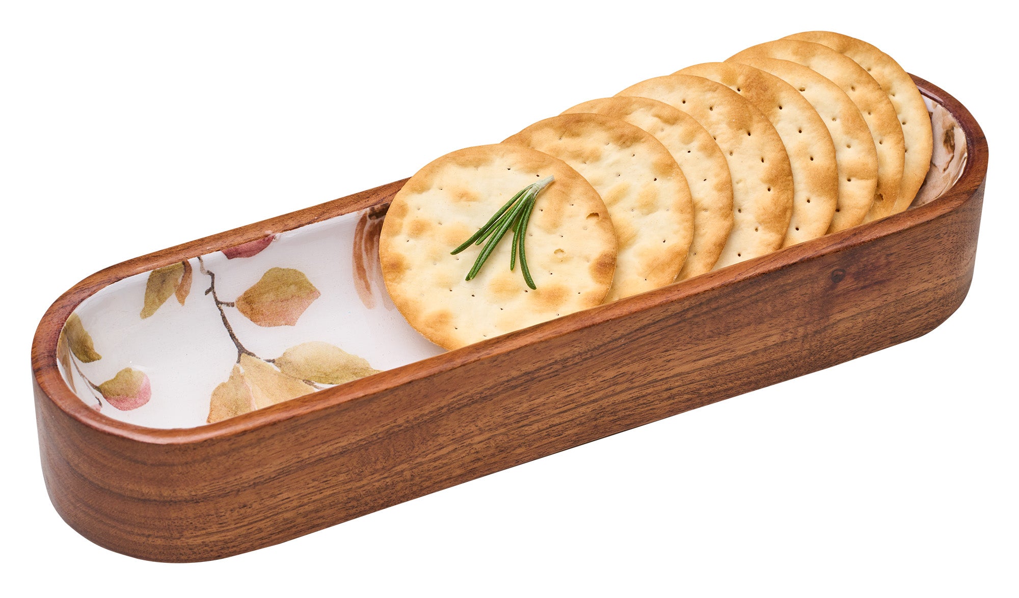 Acacia Cracker Dish | Antique Floral Pattern Enamel | 10 X 2.75 X 1.5 ...