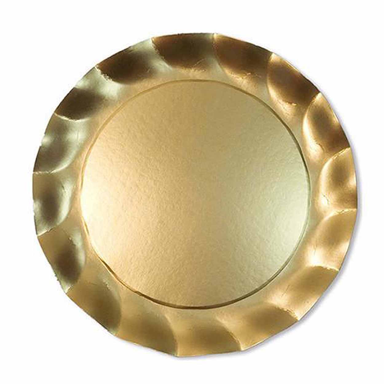 Satin Gold Wavy Paper Dinner Plates/8pk – Sophistiplate LLC