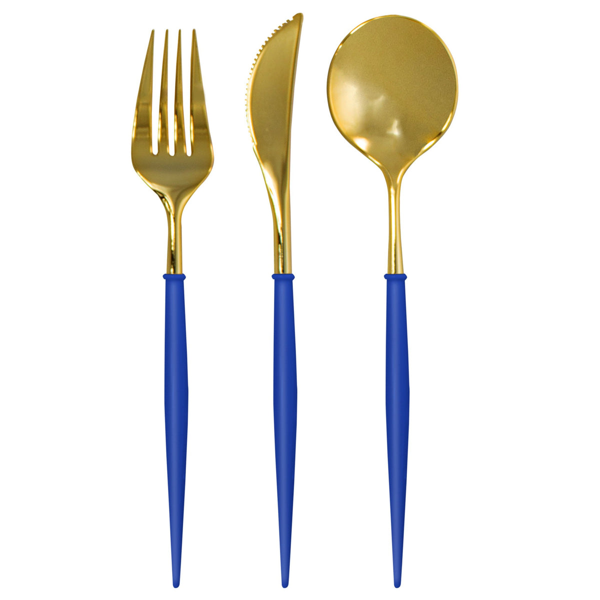 Blue & Gold Bella Assorted Plastic Cutlery/36pc, Service for 12 ...